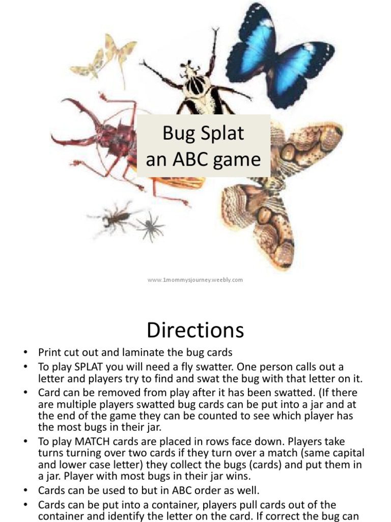 ABC Bug Splat Game Instructions | PDF