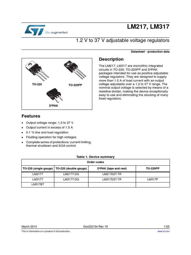 LM317 | PDF | Capacitor | Electrical Engineering