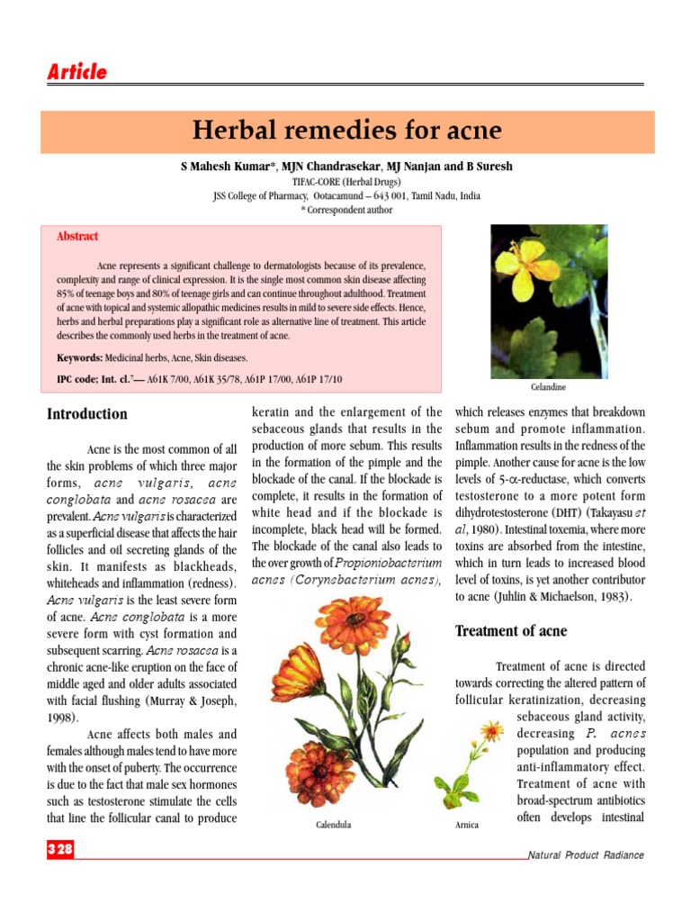 Acne Herbal Treatment | PDF | Acne Vulgaris | Turmeric