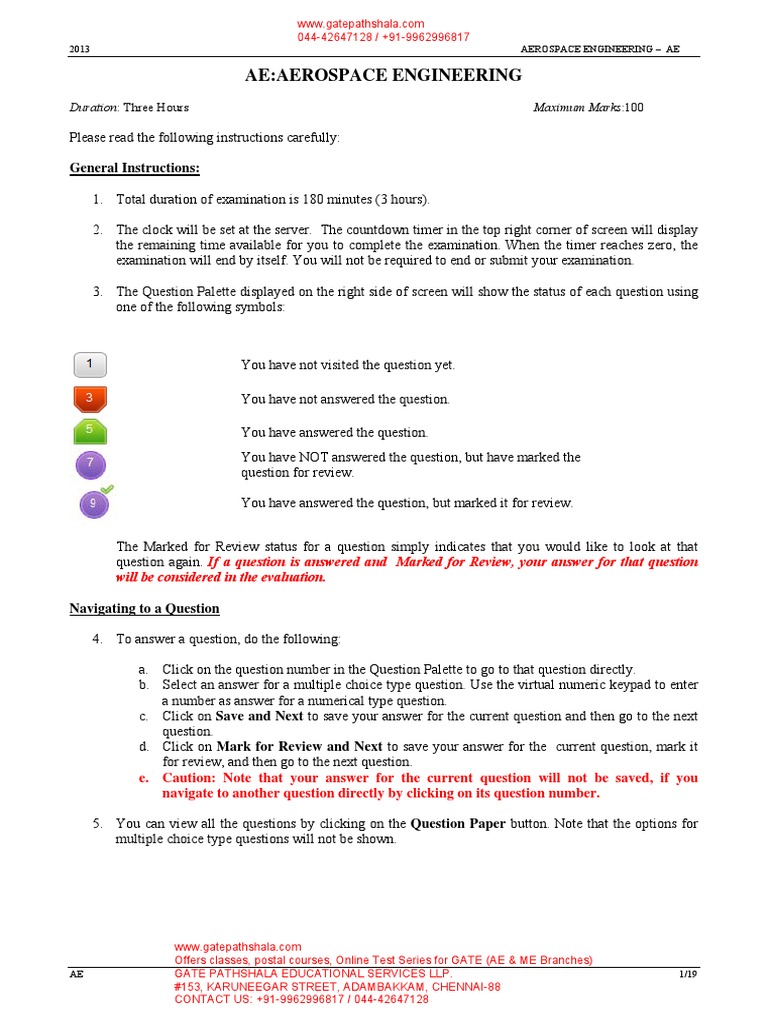 Previous Year Question Papers GATE Aerospace Engineering | PDF | Rocket ...