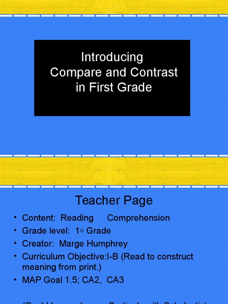 First Grade Compare and Contrast Guide | PDF