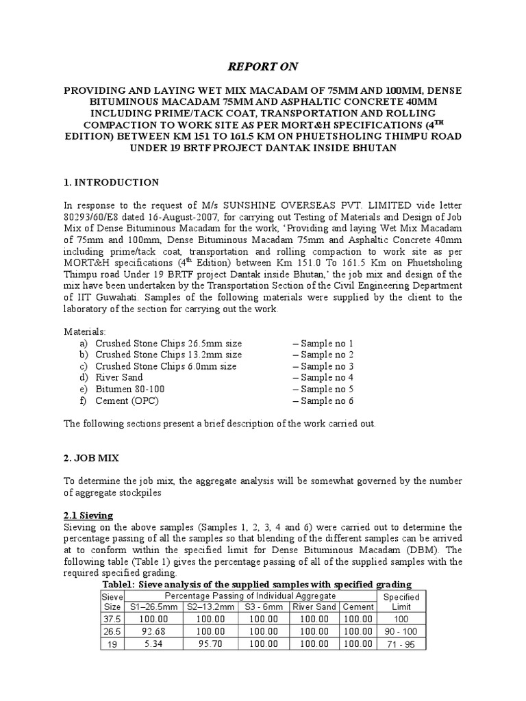 DBM Final Report | PDF | Asphalt | Viscosity