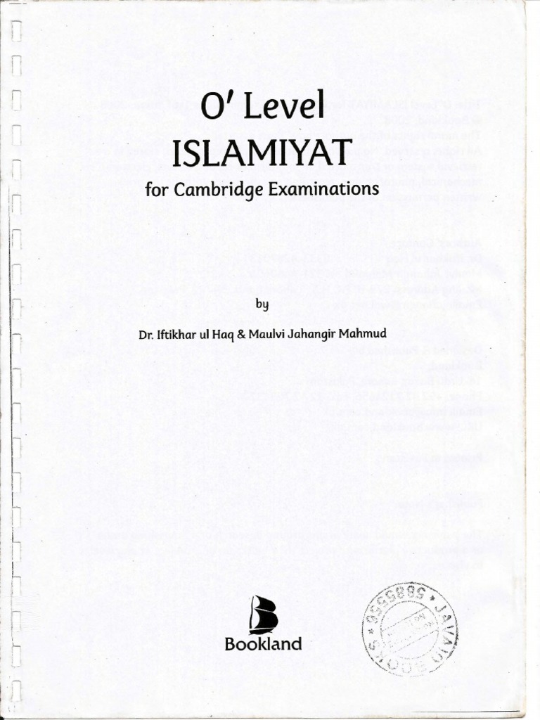 O' Level ISLAMIYAT For Cambridge Examinations | PDF | Standardized ...