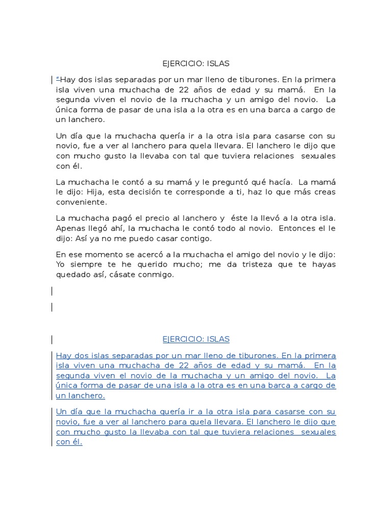 Ejercicio Las Islas | PDF
