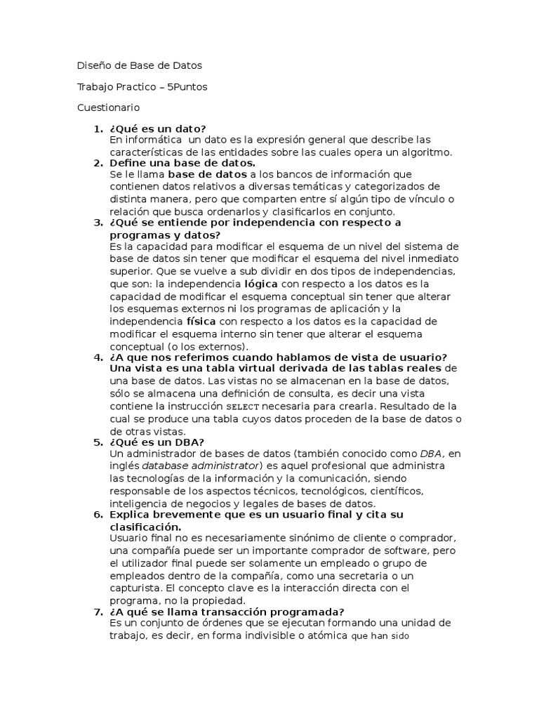 Diseño de Base de Datos Tp1 | PDF | Bases de datos | Archivo de computadora