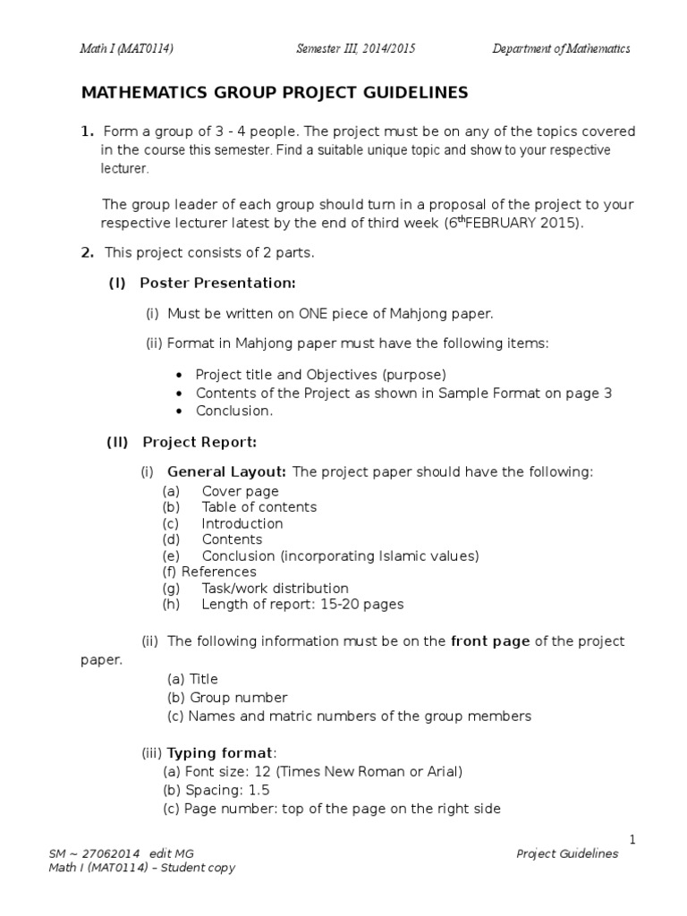 Project Guidelines Sem3 - 2014-2015 Edit (Student Copy) | Download Free ...