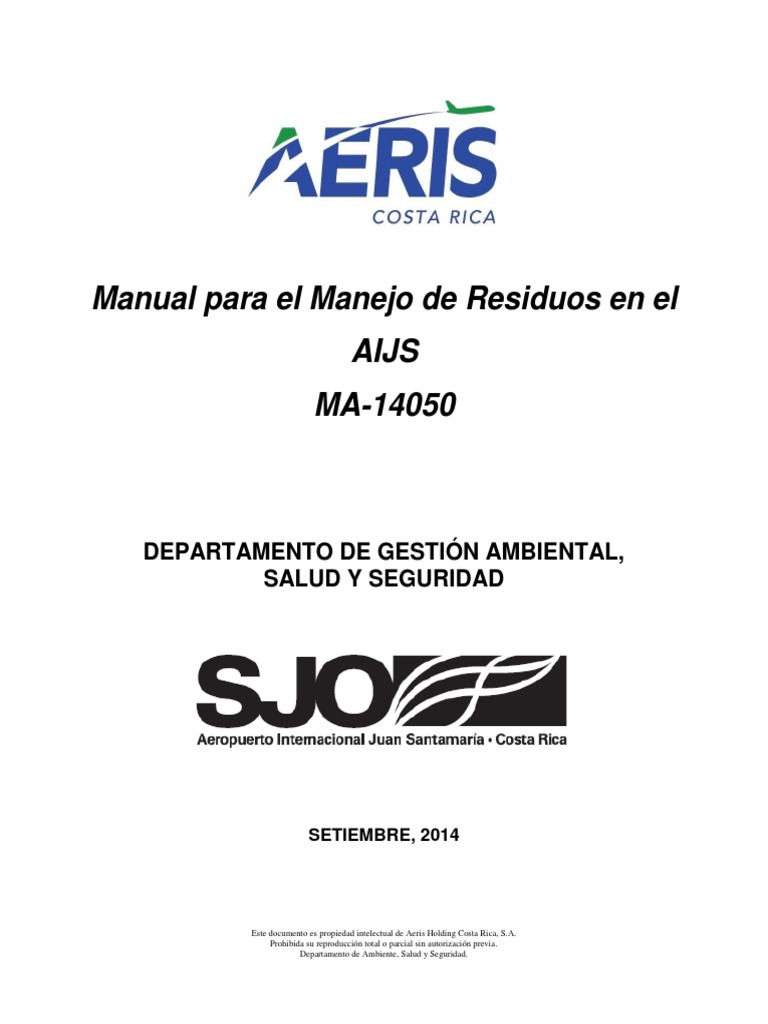 218-MA-14050 Manual para El Manejo de Residuos en El AIJS | PDF | Bifenilo policlorado | Residuos