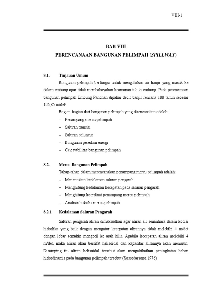 Perencanaan Spillway Embung Panohan | PDF | Teknologi & Rekayasa