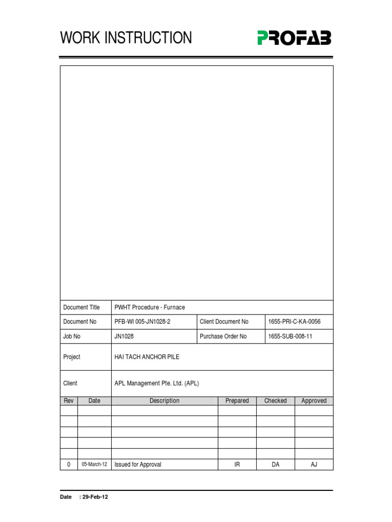 PWHT Procedure by Furnace | Heat Treating | Thermocouple