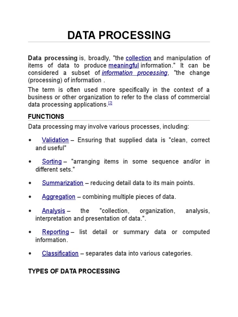 Data Processing | PDF | Data Processing | Data