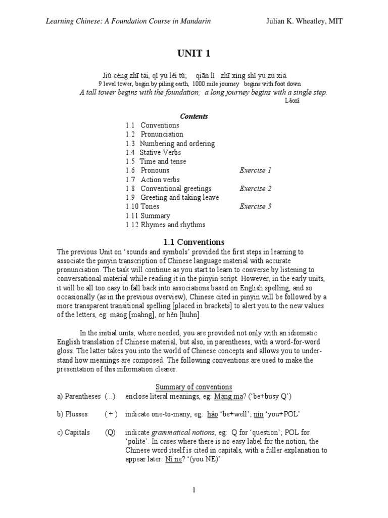 Learning the Foundations of Mandarin Chinese: Pronunciation, Numbers ...