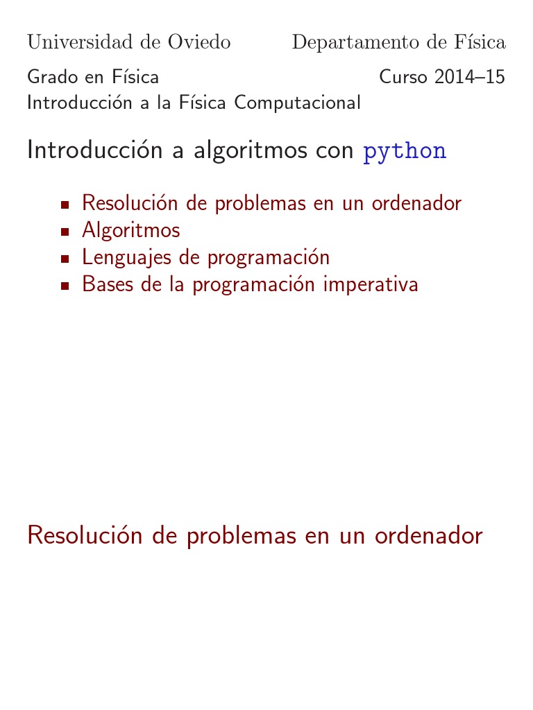 algoritmos para python en español | PDF | Lenguaje de programación | Objeto (informática)