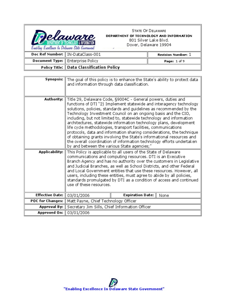 Data Classification Policy | PDF | Classified Information | Information Security