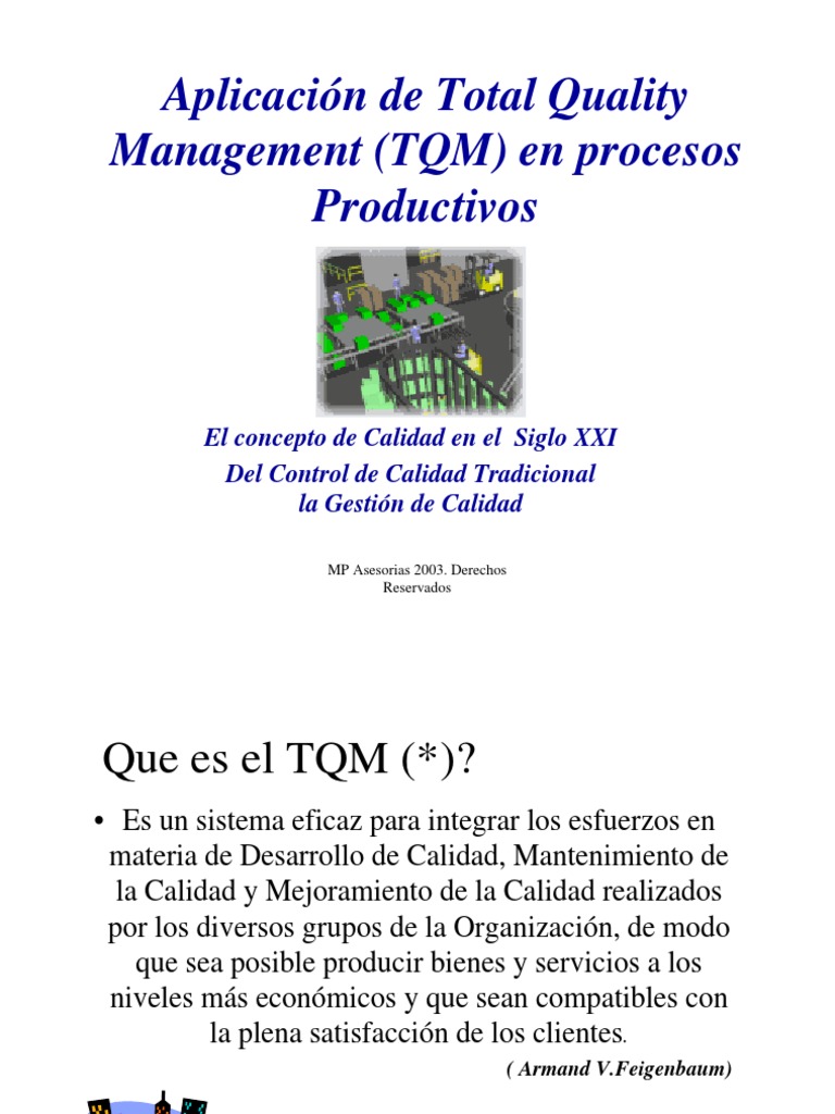 Qué es el TQM y su Aplicación | PDF | Calidad (comercial) | Producción ...