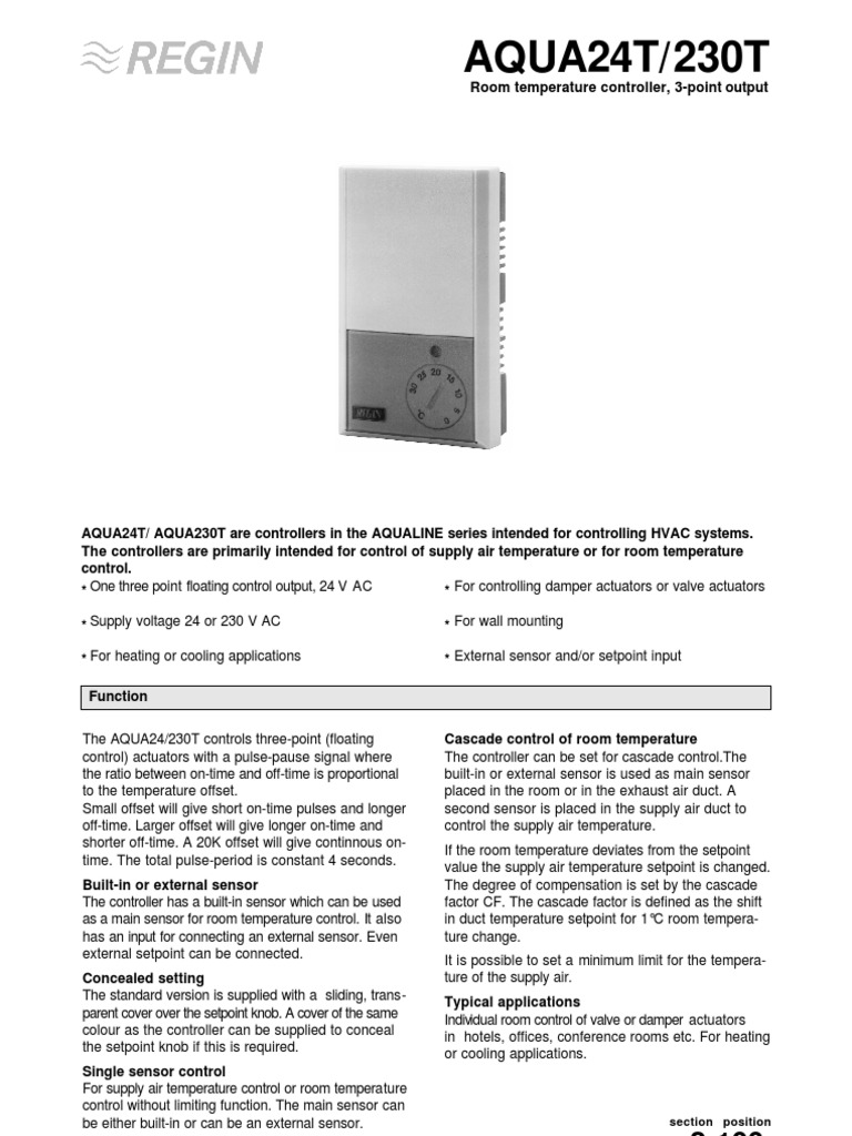 AQUA24T 230T Regin | PDF | Hvac | Sensor
