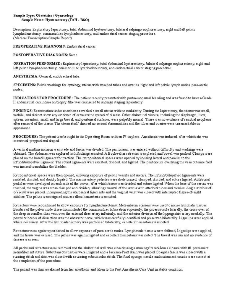 Sample Type: Obstetrics / Gynecology Sample Name | PDF | Pelvis | Uterus