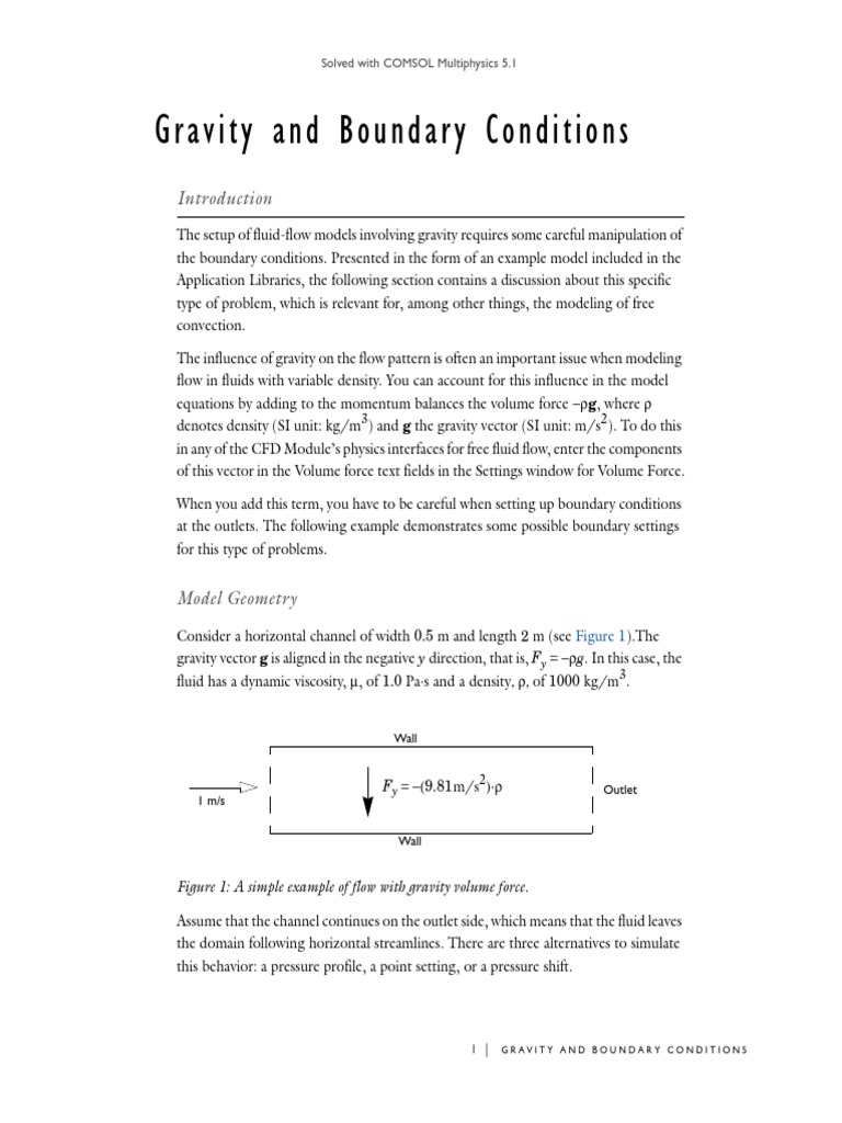 Modeling Gravity-Driven Flow Using Different Outlet Boundary Condition ...