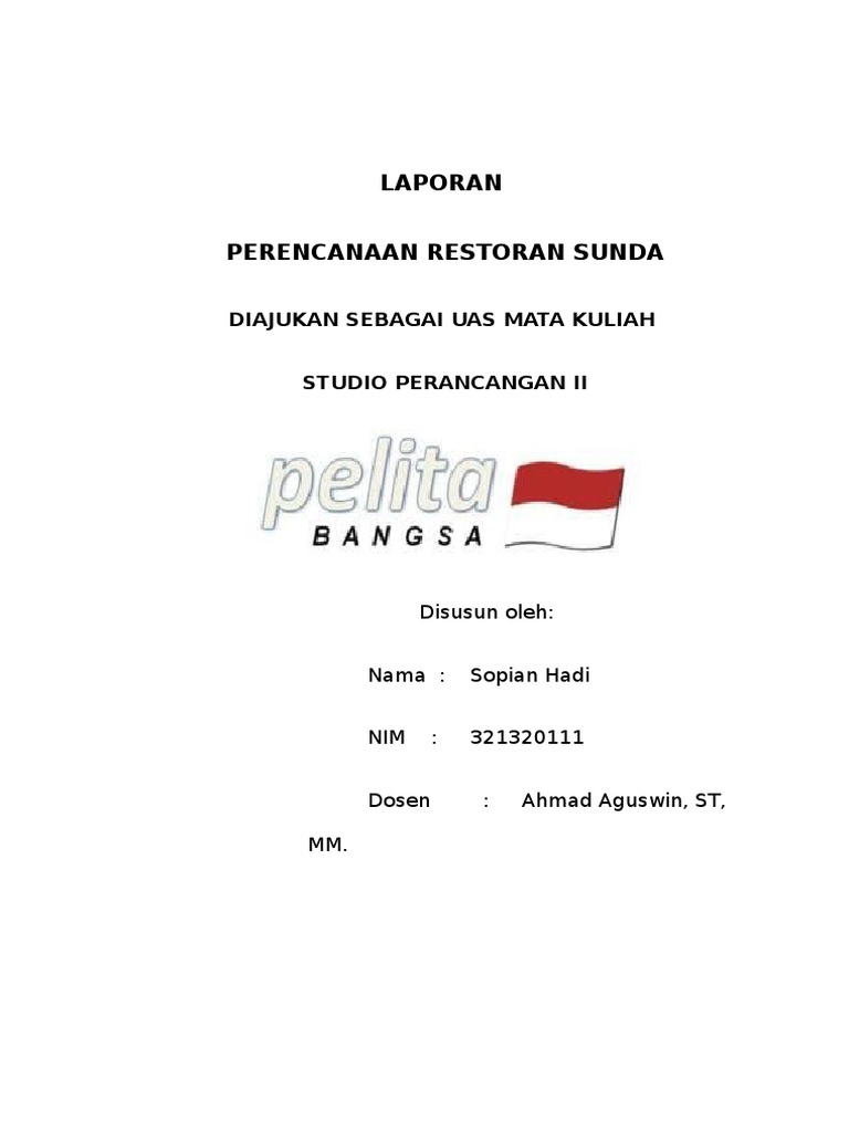 Perancangan Restoran Sunda ASA BOTRAM | PDF
