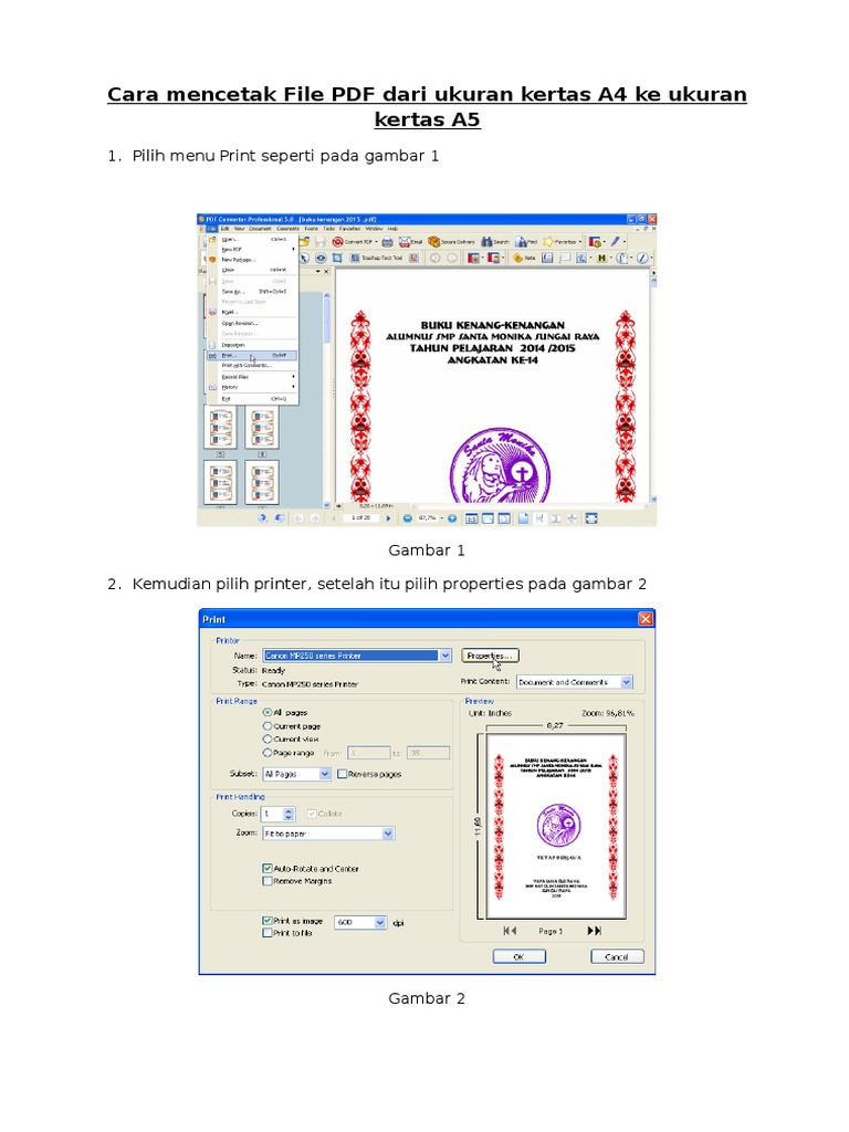 Cara Mencetak File Pdf Dari Ukuran Kertas A4 Ke Ukuran Kertas A5 Pdf