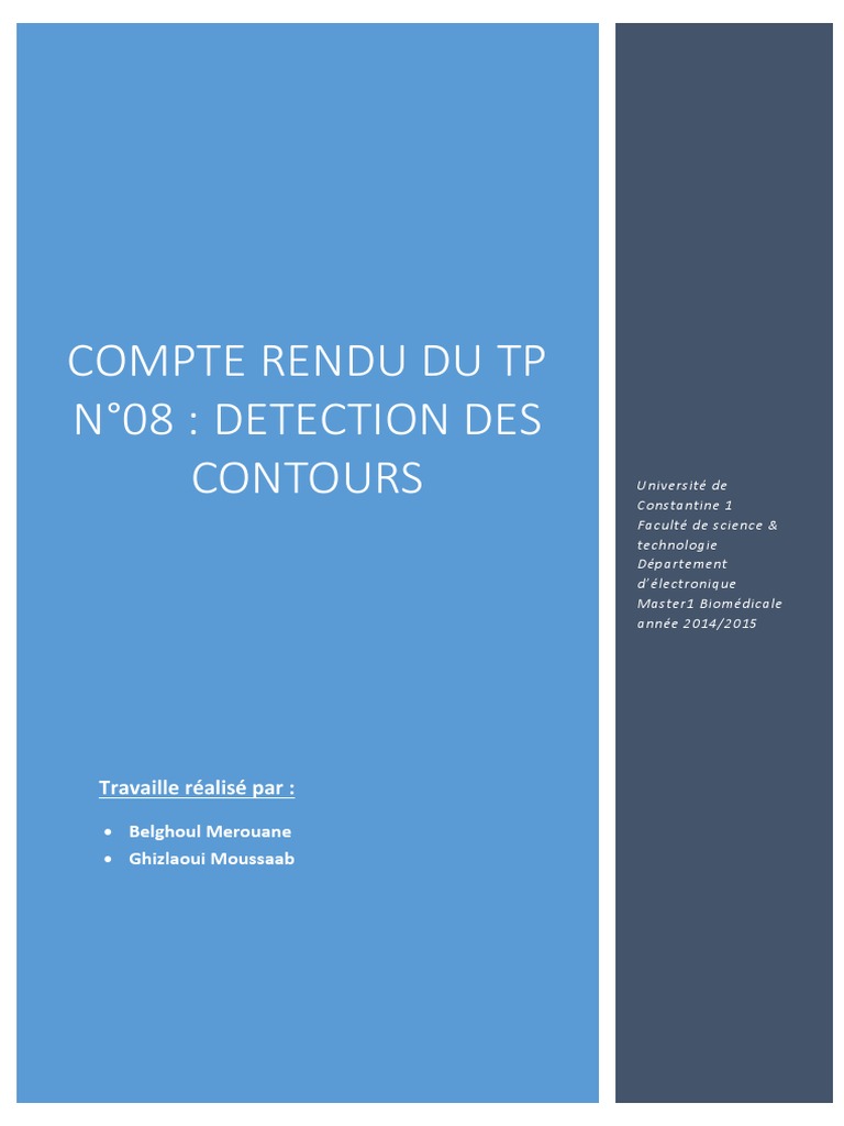 Detection de Contours | PDF | Ordinateurs