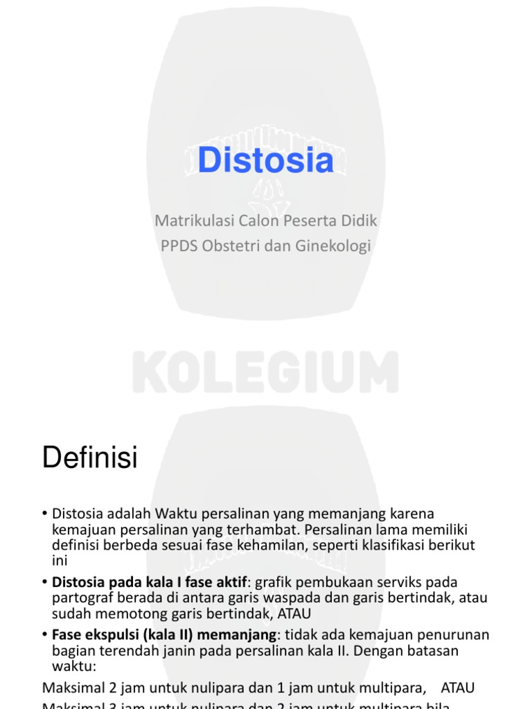 Memahami Distosia dalam Persalinan | PDF