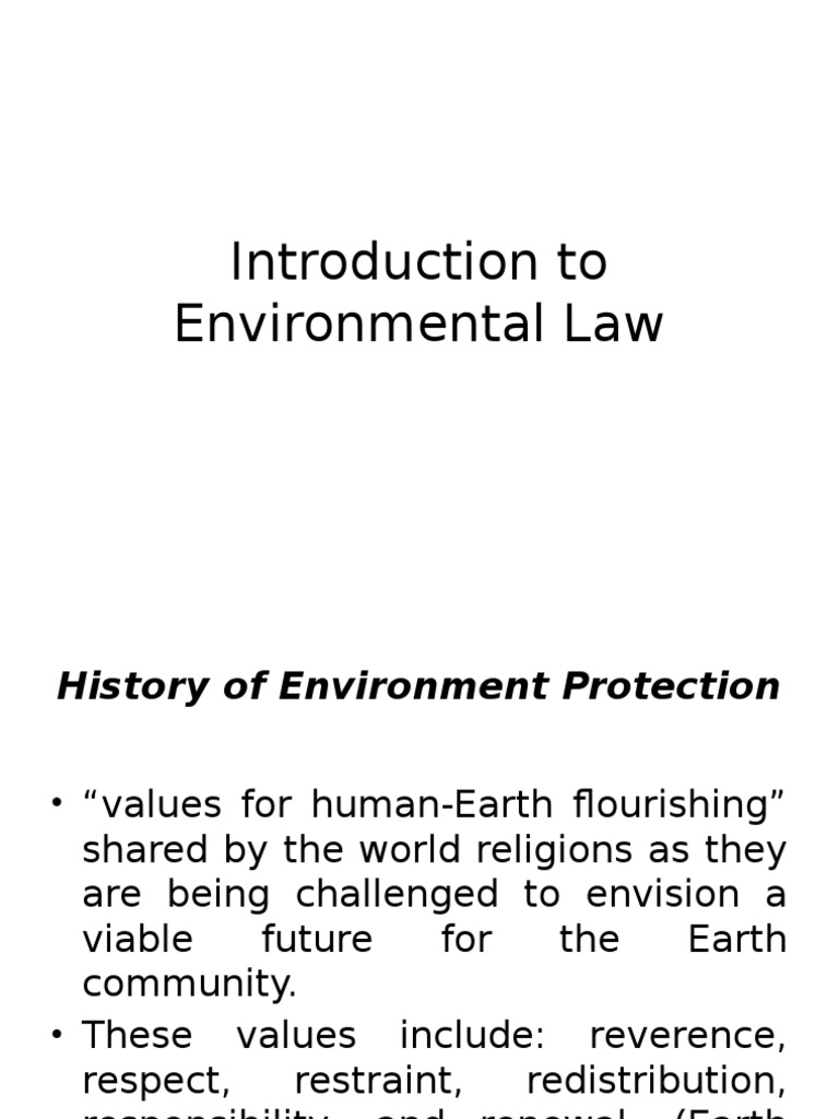 Introduction To Environment Law | PDF | Environmentalism ...
