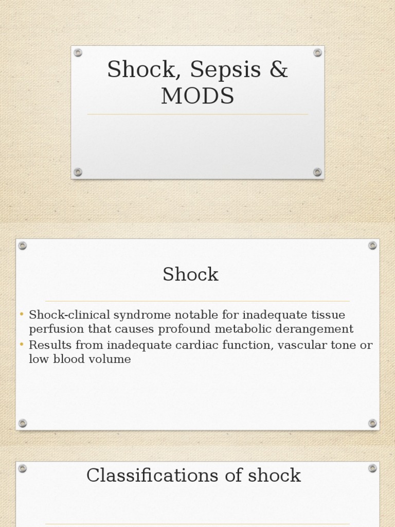 Shock, Sepsis & MODS | PDF | Shock (Circulatory) | Sepsis