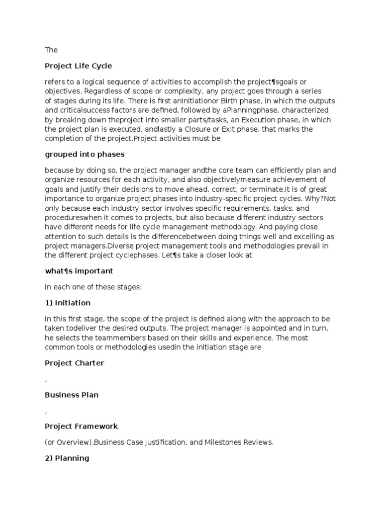 Project Life Cycle | PDF | Project Management | Accountability