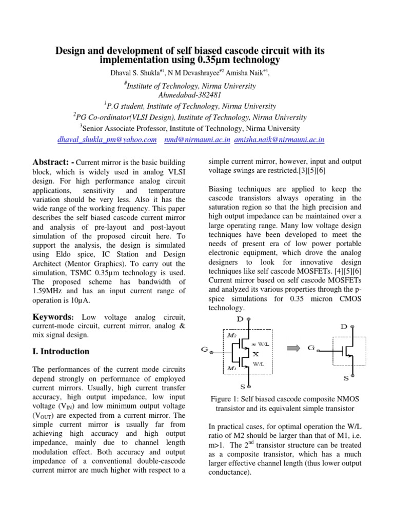 Self Biased Cascode CM PDF | PDF | Computer Engineering | Electromagnetism