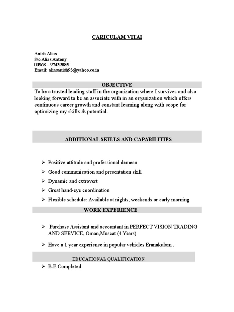Anish Alias - Professional Resume | PDF