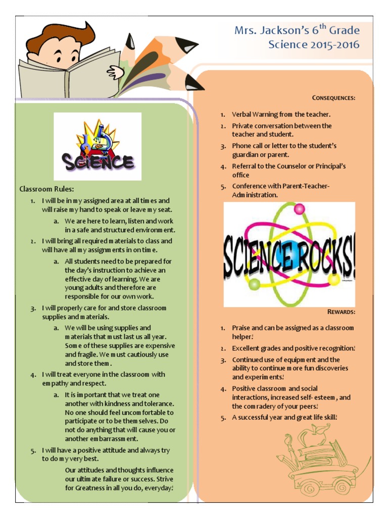 Science Rules and Consequences | PDF | Language Arts & Discipline