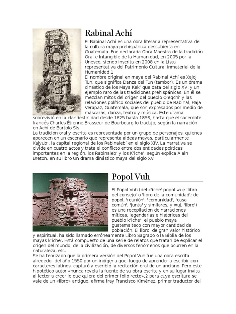 Rabinal Achí | PDF | Pueblos mayas | Mesoamérica