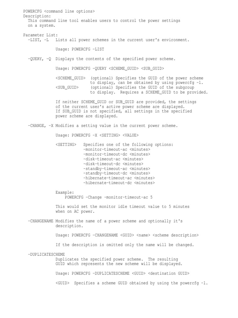 Power CFG Help | PDF | Command Line Interface | Computer File