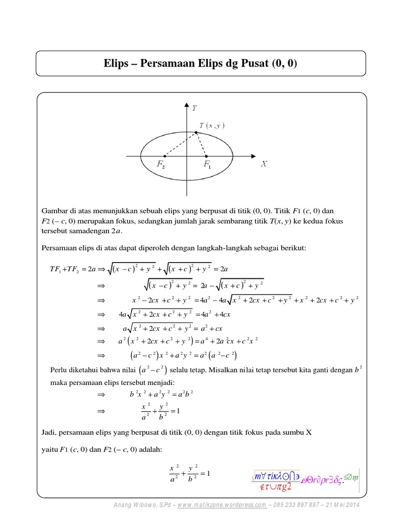 Elips Persamaan Elips DG Pusat 0 0 | PDF