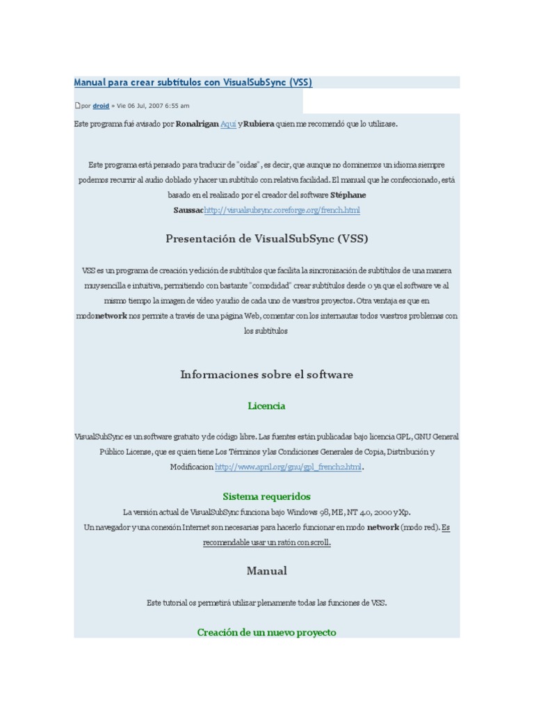 Manual para Crear Subtítulos Con VisualSubSync | PDF | Archivo de computadora | Ventana ...