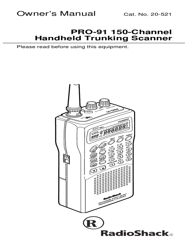 Radio Shack Pro-91 Scanner | PDF | Electrical Connector | Radio