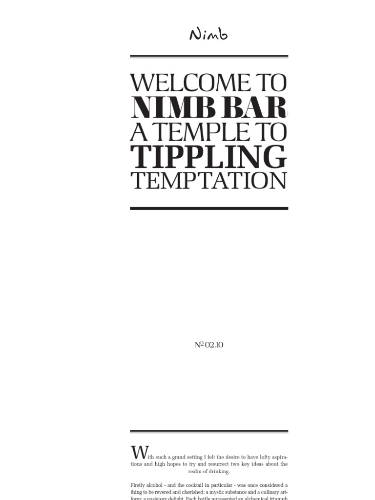 Nimb Bar Menu February | PDF | Whisky | Rum