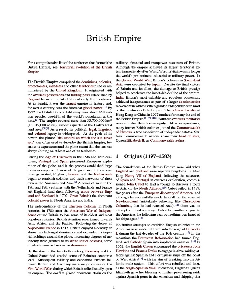 VBritish Empire | British Empire | Dominion