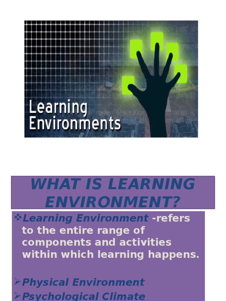 Understanding Learning Environments | PDF | Natural Environment | Self