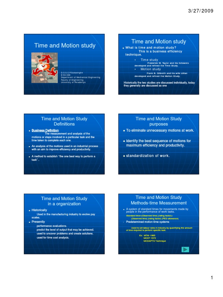 Time & Motion Study | Production And Manufacturing | Industries