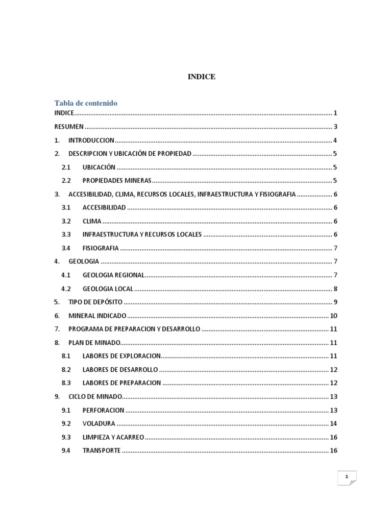 Plan de Minado - COM | Descargar gratis PDF | Minería | Cobre