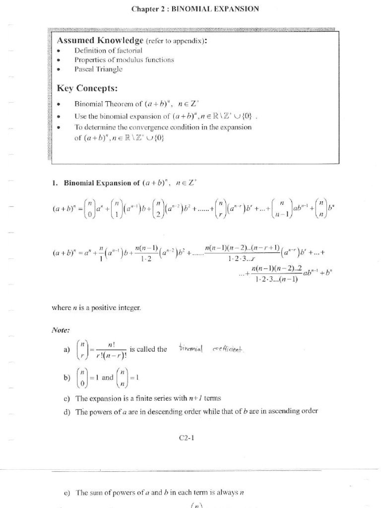 Binomial Expansion | PDF | Mathematical Analysis | Analysis