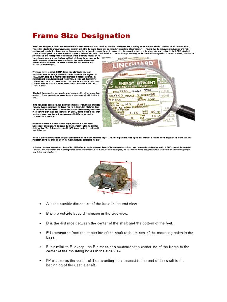 Understanding NEMA Frame Size Designations: A Guide to Decoding Motor ...