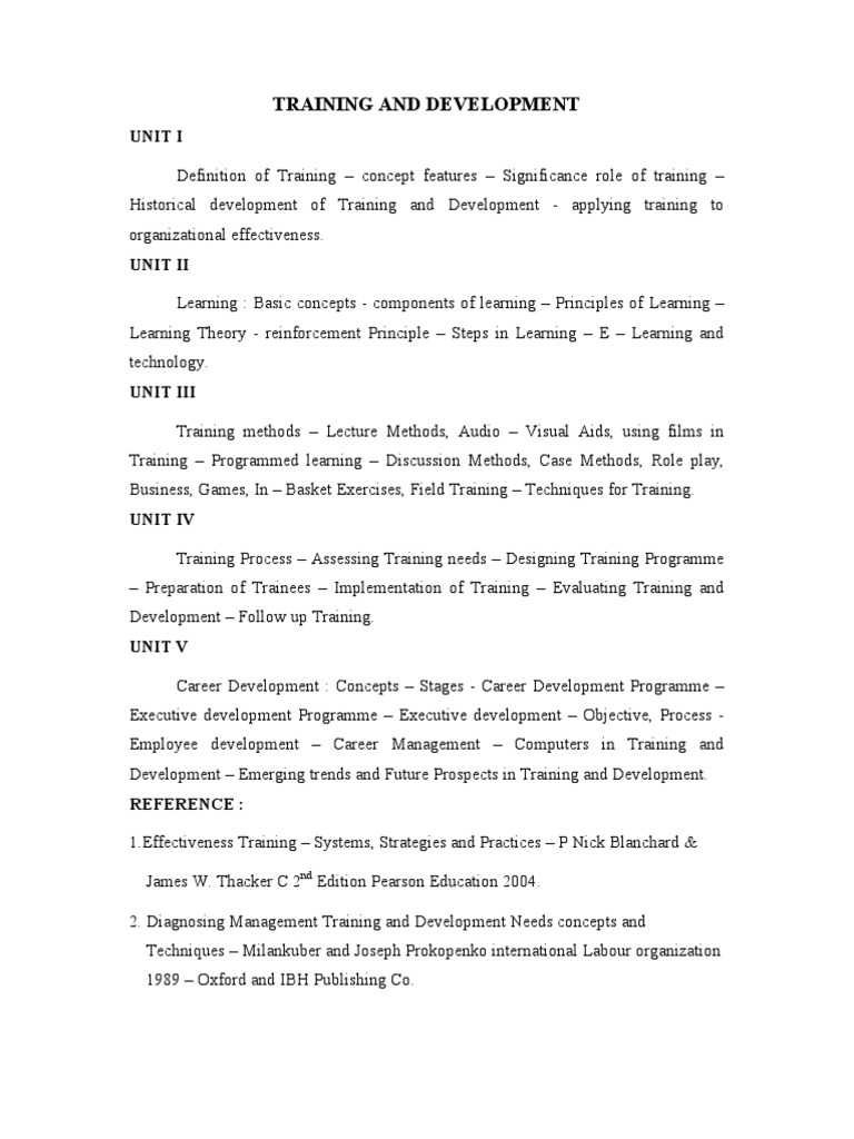 Training and Development | PDF | Employment | Performance Appraisal