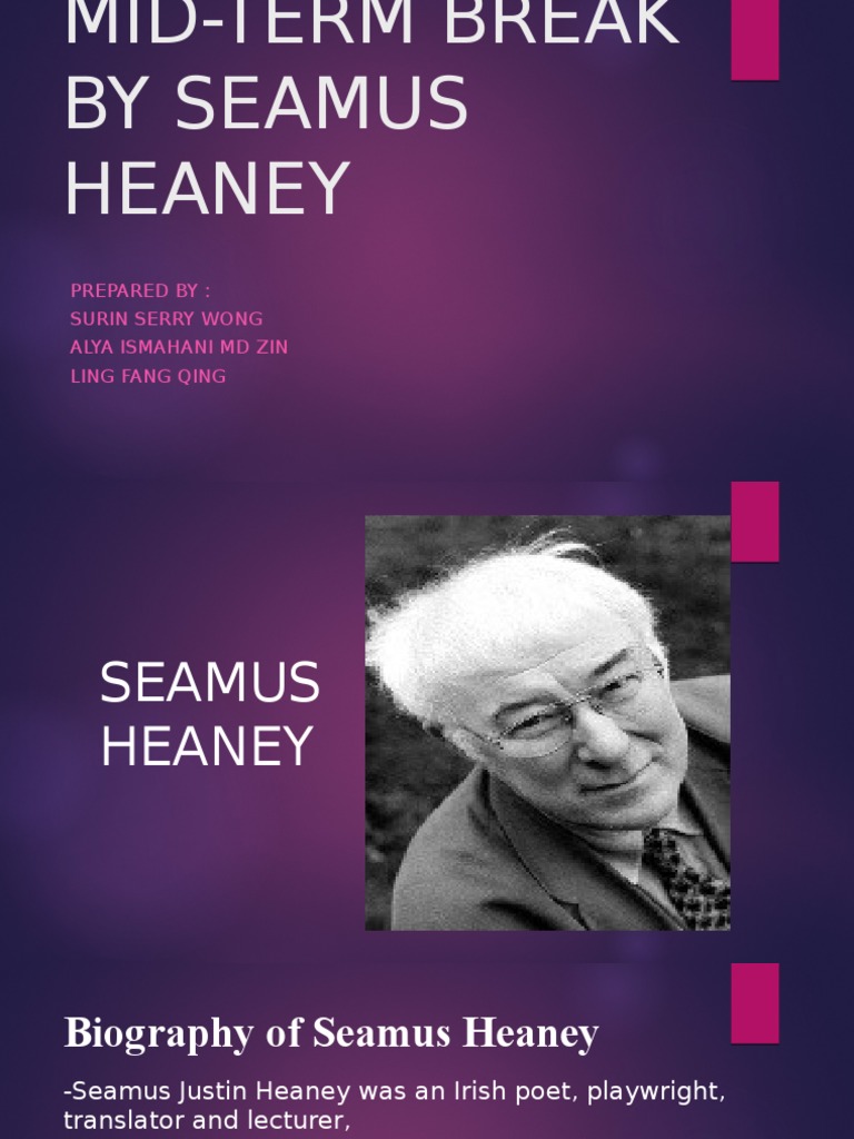 Seamus Heaney's "Mid-Term Break" Analysis | PDF | Poetry