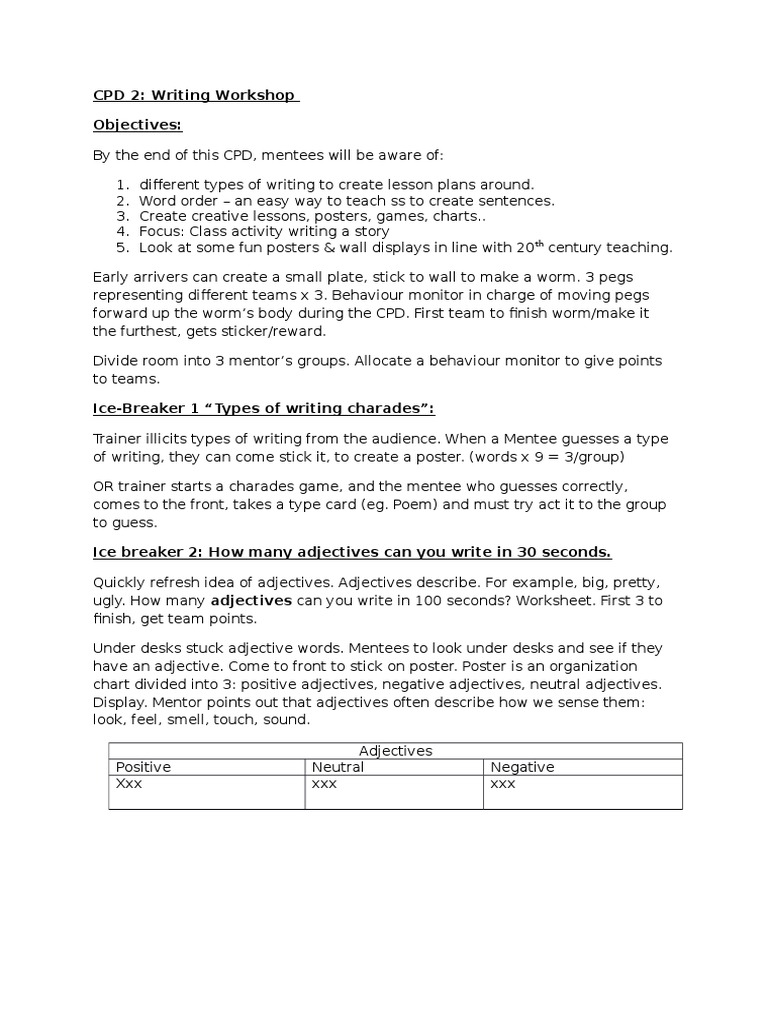 Lesson Plan Writing CPD | PDF | Mentorship | Lesson Plan