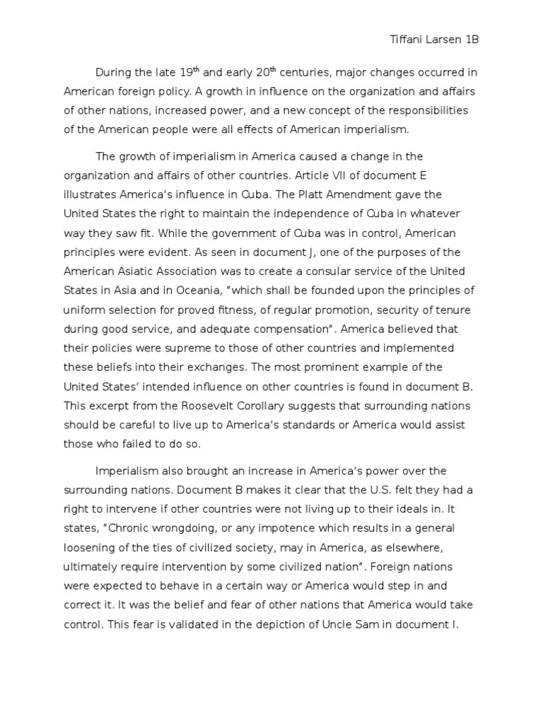 DBQ - Imperialism | PDF | Imperialism | The United States