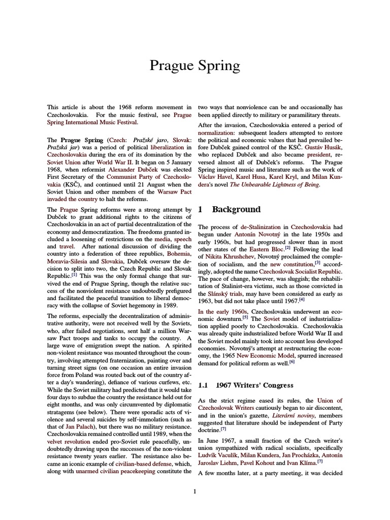 Prague Spring Reform Movement | PDF | Eastern Bloc | Soviet Union
