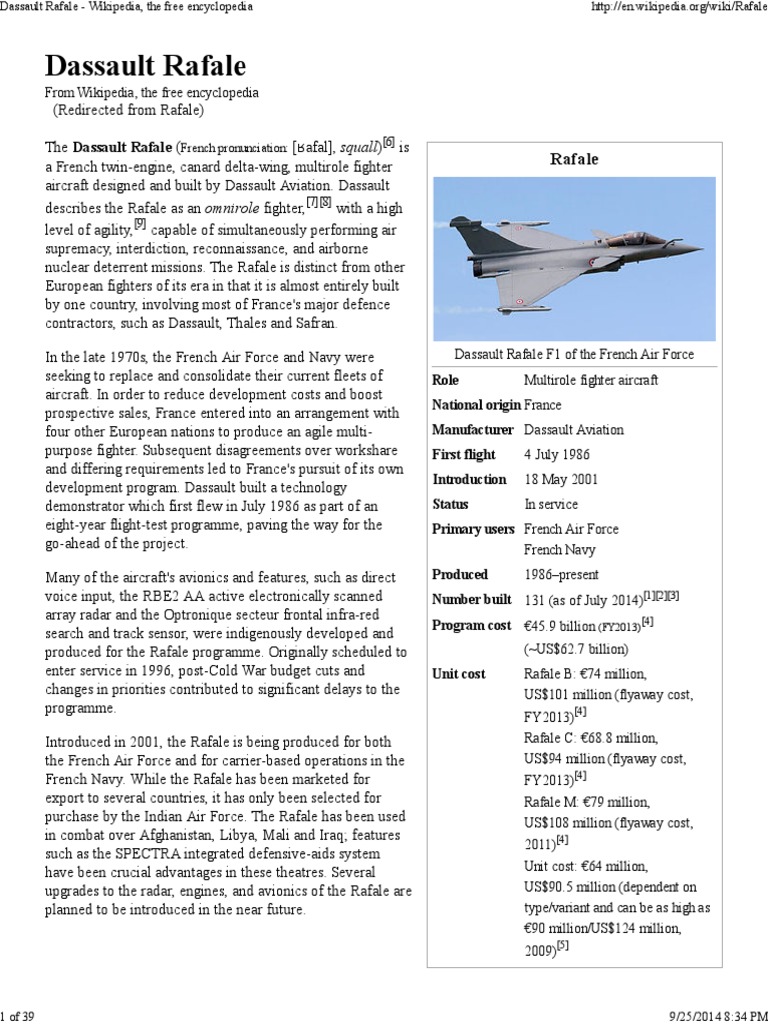 Dassault Rafale - Wikipedia, The Free Encyclopedia | PDF | Fighter ...
