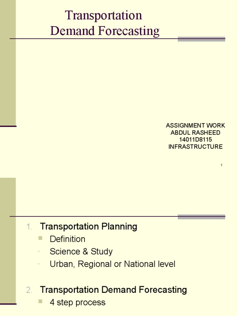 Transportation Assignment | PDF | Economic Sectors | Systems Engineering